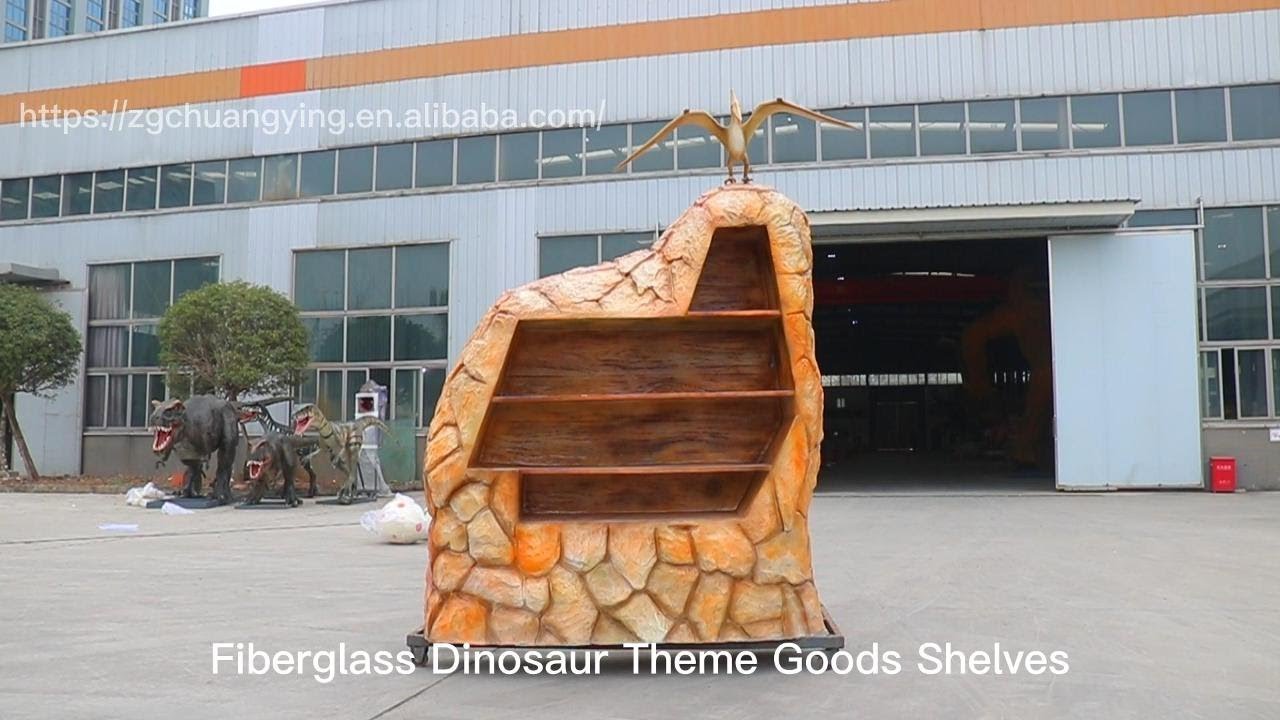 Fiberglass Dinosaur Shelf for Dinosaur Park Store - YouTube