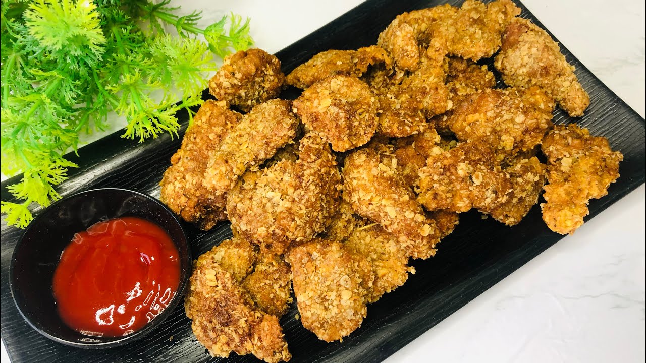 Crispy Chicken Pops Recipe | Bite Sized Crispy Chicken | Tender Chicken ...