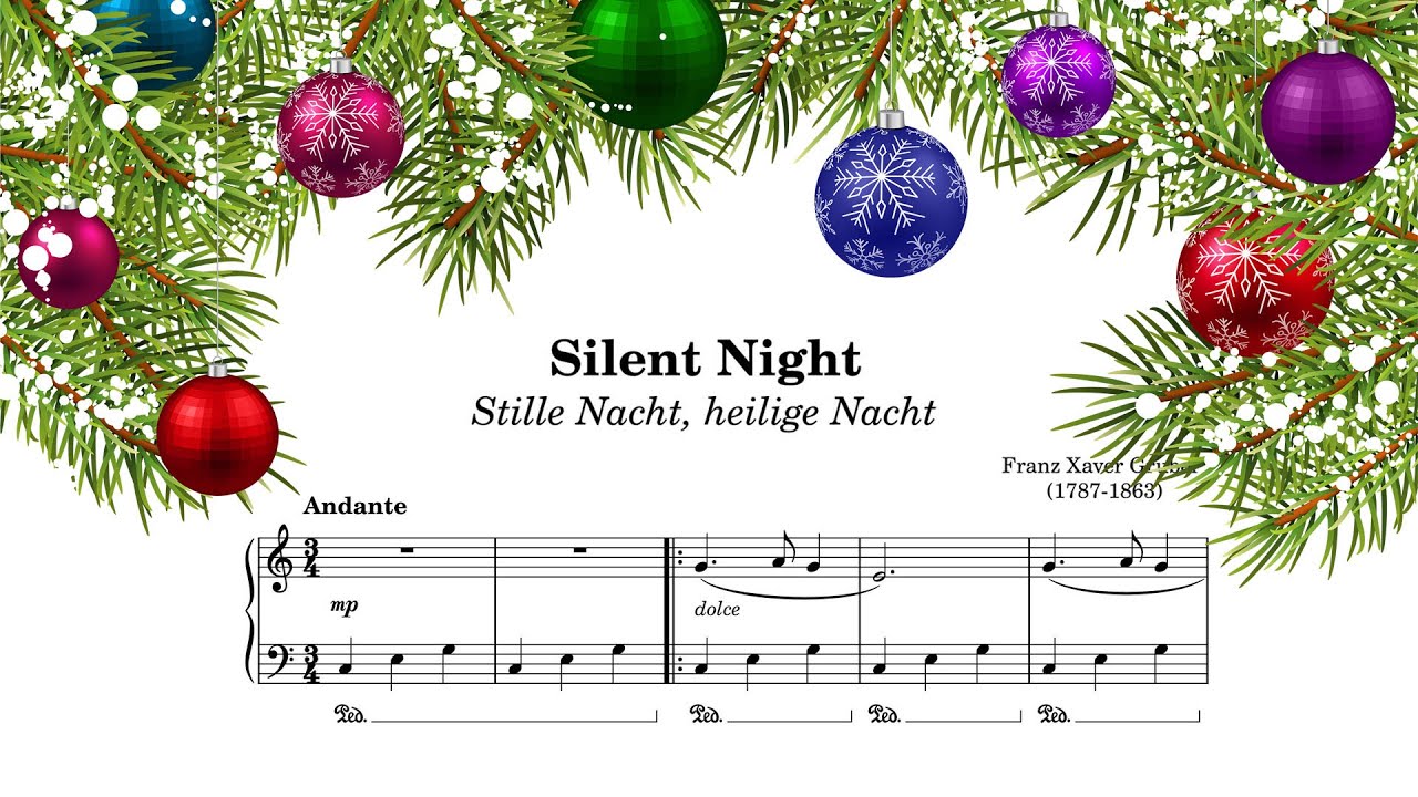 Silent Night, Christmas carol - Easy piano, FREE sheet music, piano ...