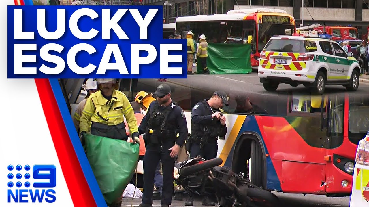 Motorcyclist becomes trapped under bus after collision in Adelaide CBD ...