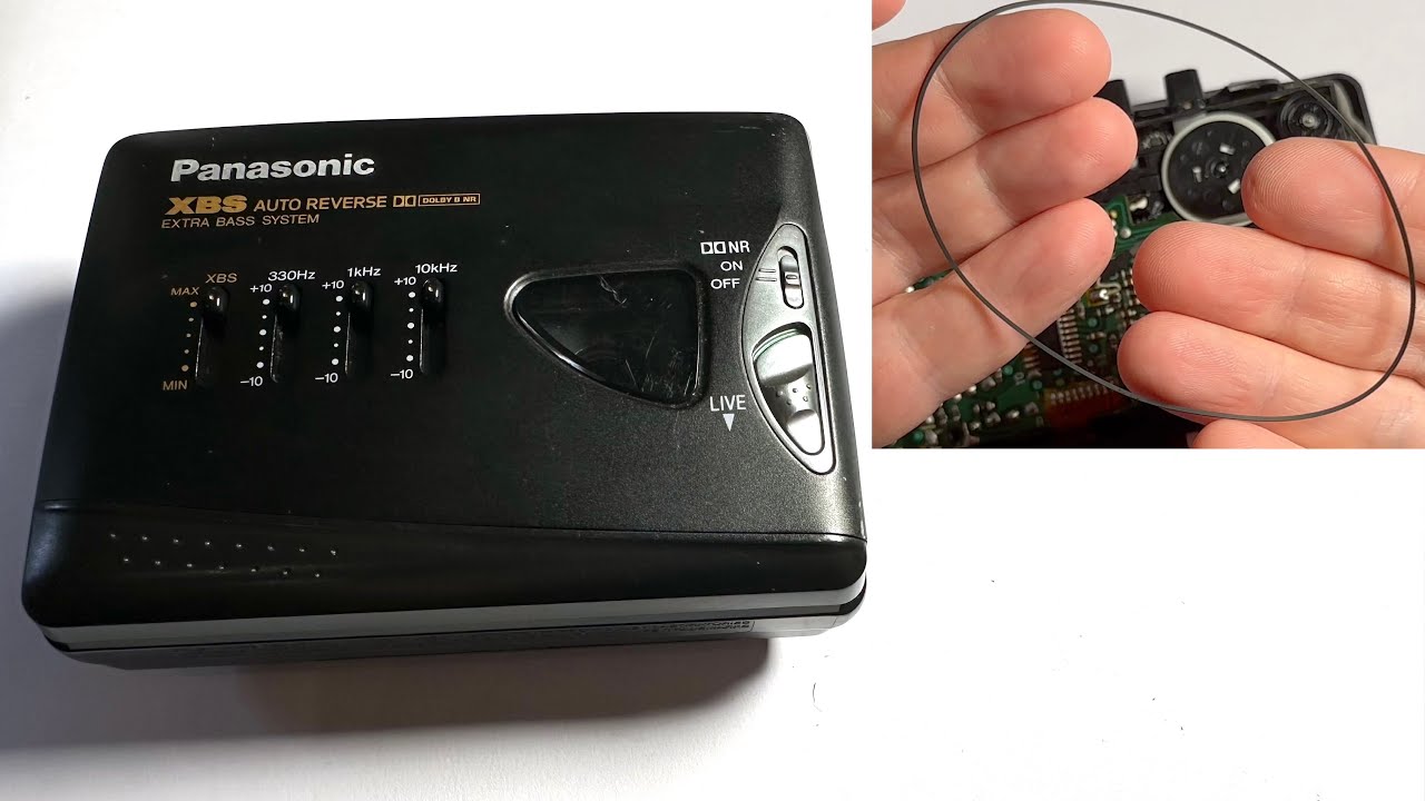 Walkman Panasonic RQ P255 drive belt replacement, rubber bands - YouTube