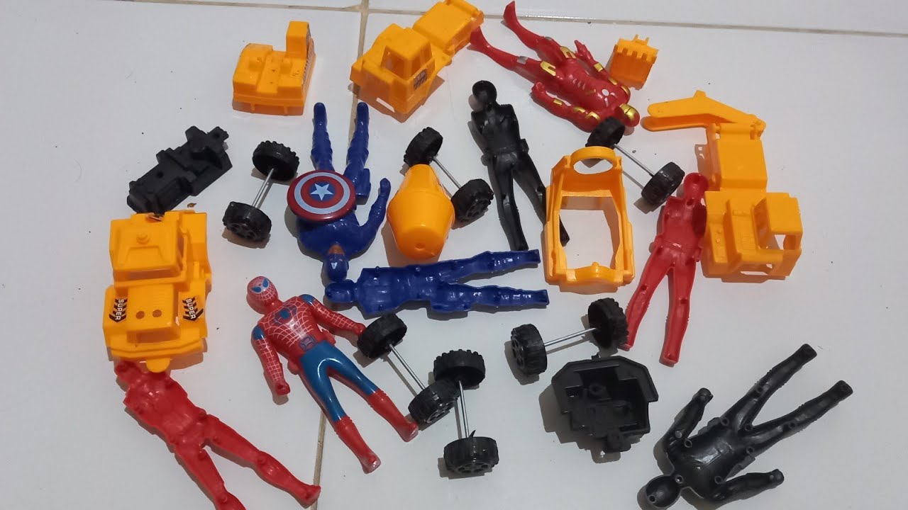merakit mobil kontruksi, merakit mobil molen, merakit spiderman ...