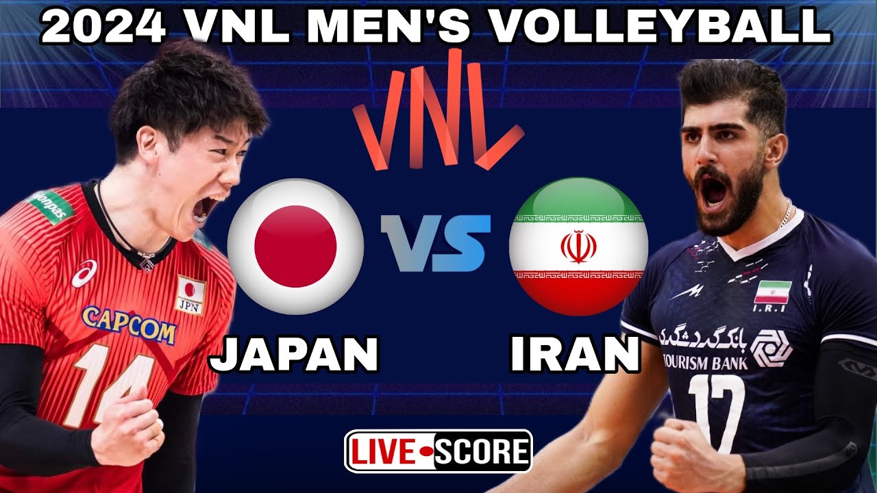 VNL Live : Japan vs Iran 2024 Volleyball Nations League Men's ...