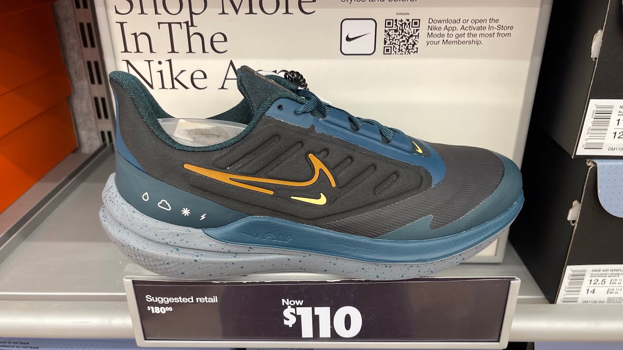 Nike Air Winflo 9 Shield (Black/Deep Jungle/Safety Orange/Geode Teal ...