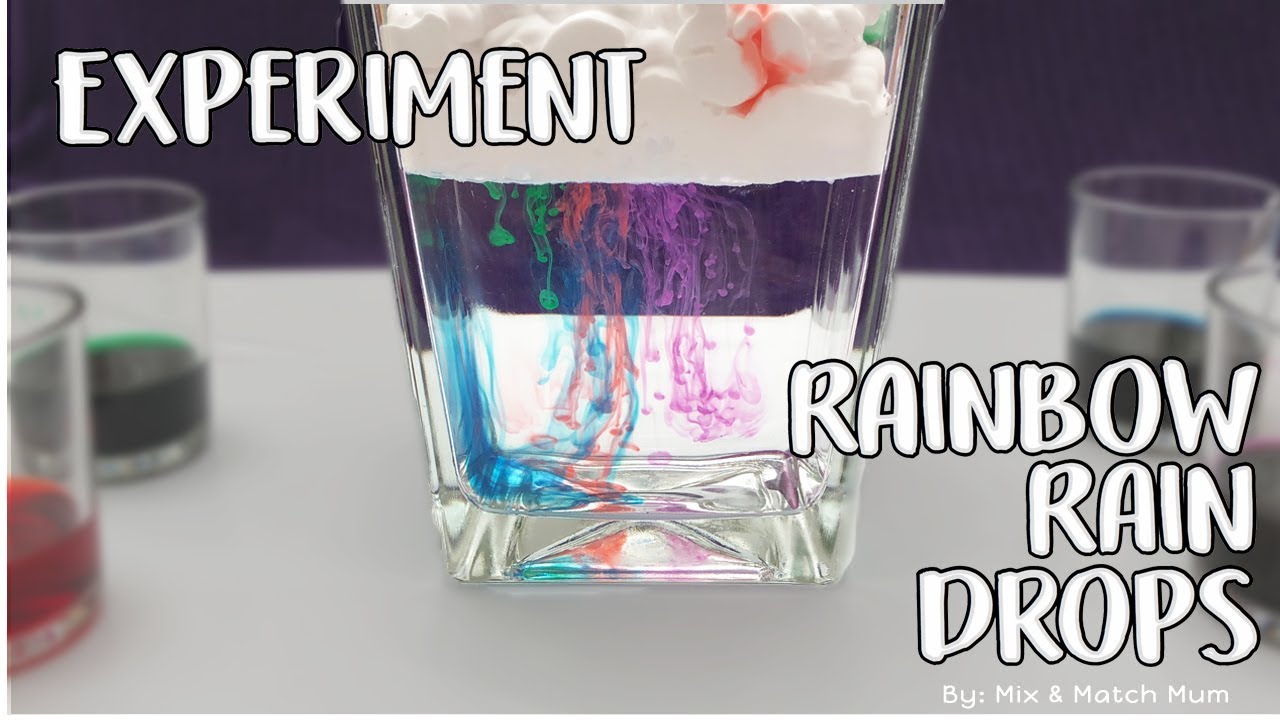 Experiments for kids: Rainbow rain drops - YouTube
