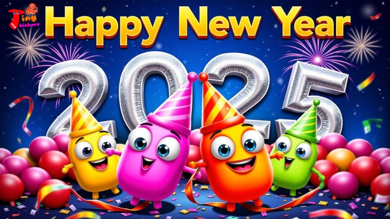 Happy New Year Song | Nursery Rhymes for Kids | Celebrate New Year 2025 ...