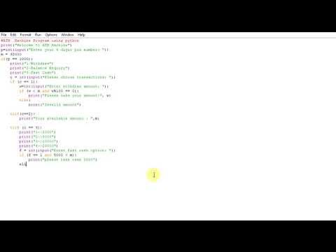 ATM Machine Program using python - YouTube