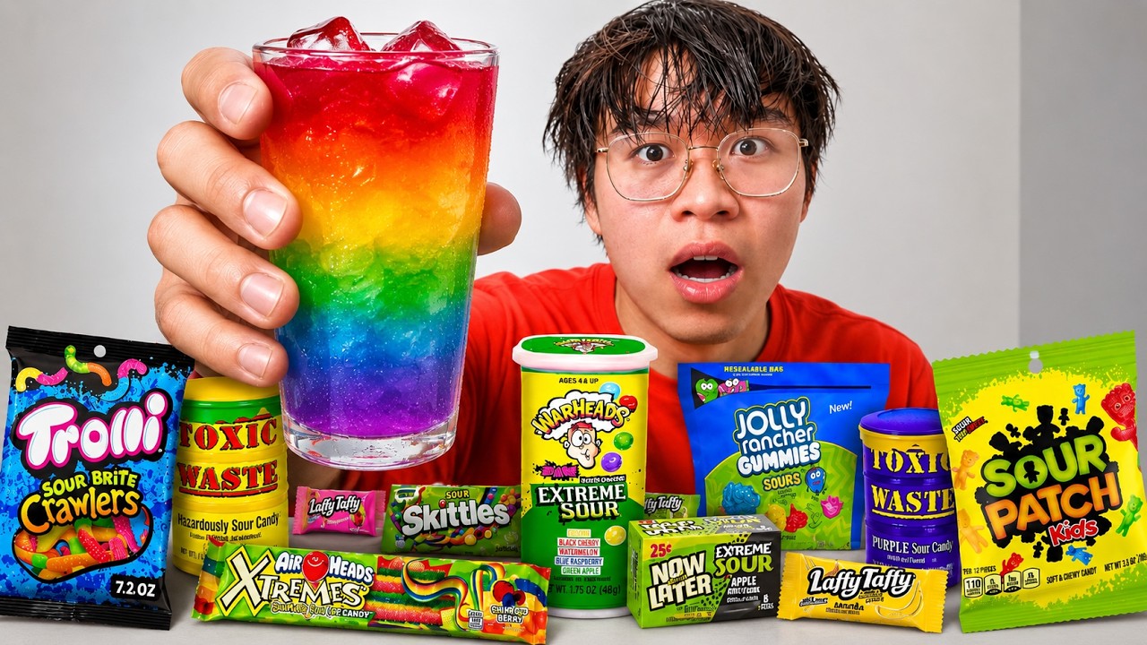 I Mixed Every Sour Candy in the World into 1 drink - YouTube