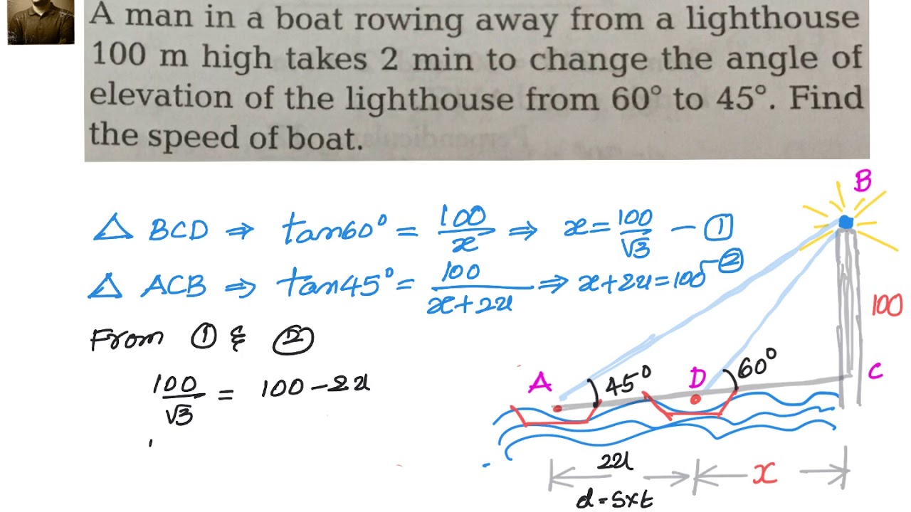 Trigonometry: Applications- Speed of the boat problem - YouTube