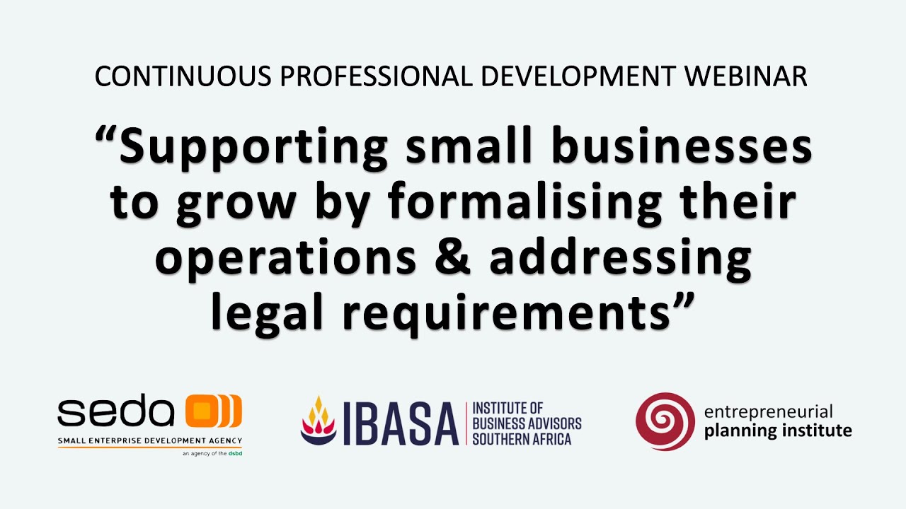 Supporting small businesses to grow by formalising their operations ...