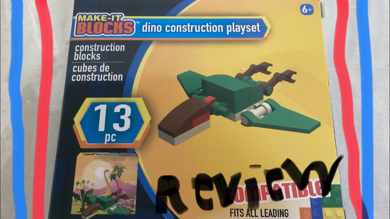 Fake Lego make it blocks Dino construction play set review - YouTube