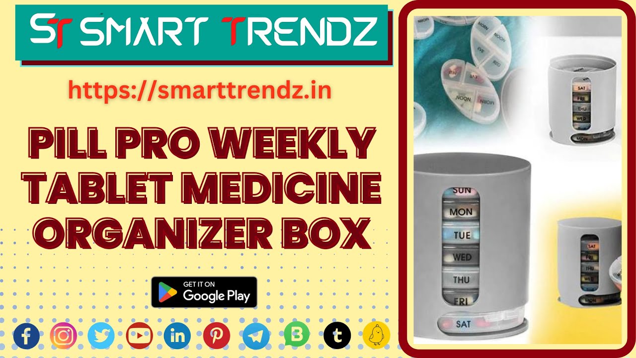 Pill Pro Weekly Tablet Medicine Organizer Box - YouTube