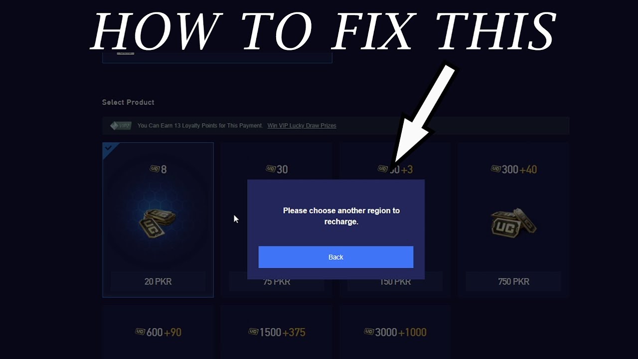 How To Fix Please Chose Another Region To Recharg In Midasbuy Pubg ...