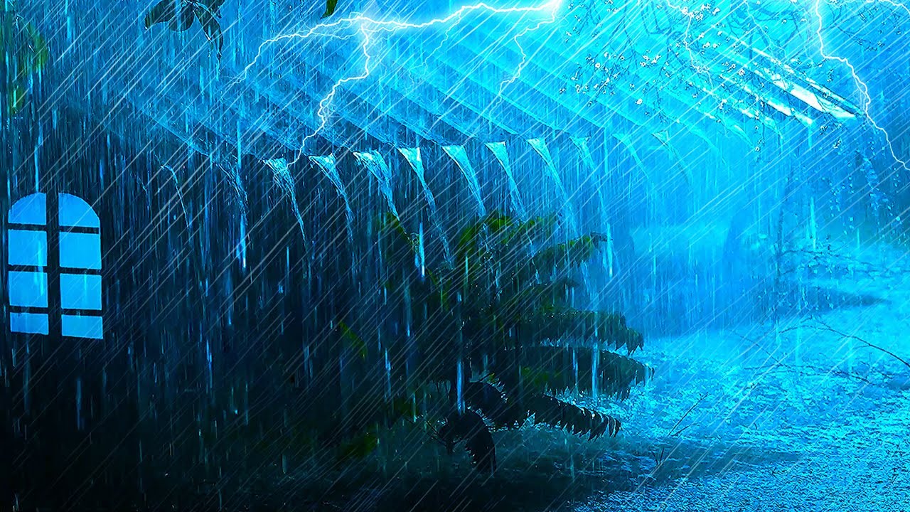 Falling Asleep with Torrential Rain & Rolling Thunder on a Stormy Night ...