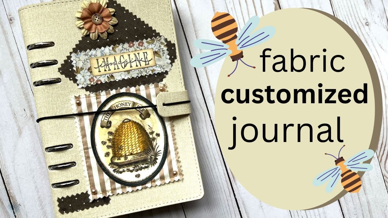 Quilted Fabric Embellished Journal Cover - YouTube