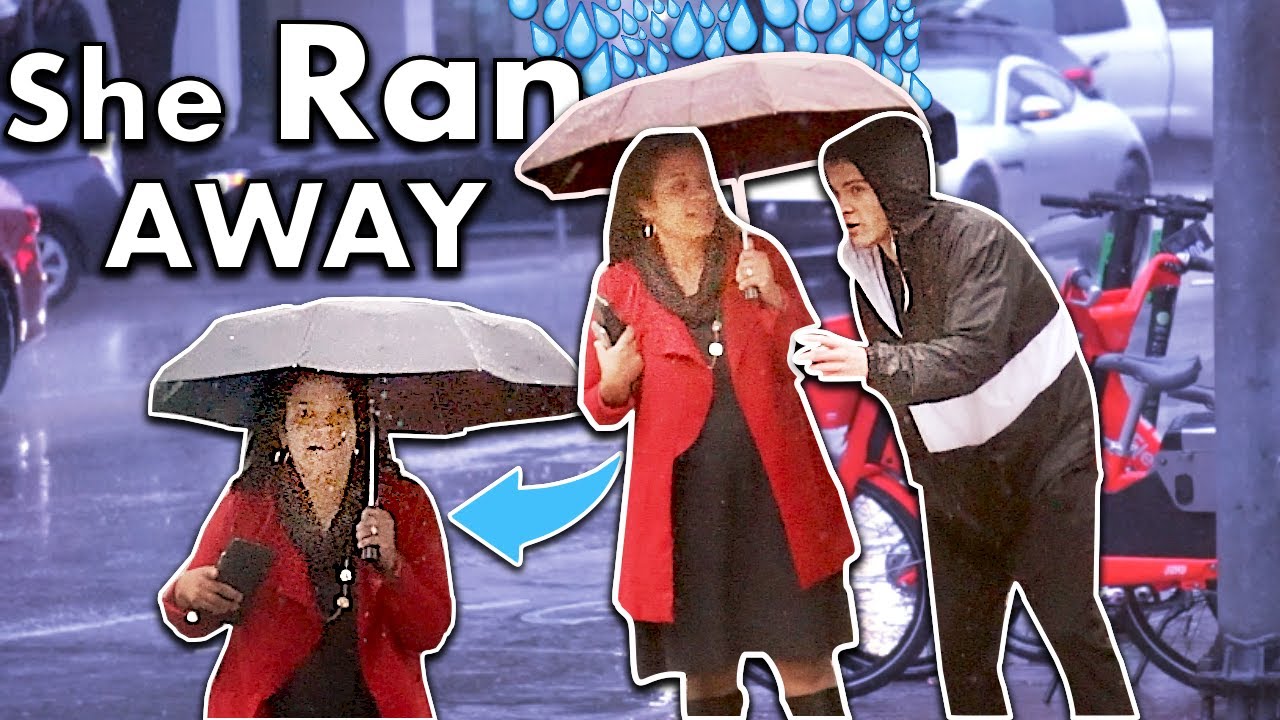Getting Under Strangers Umbrella Prank! - YouTube