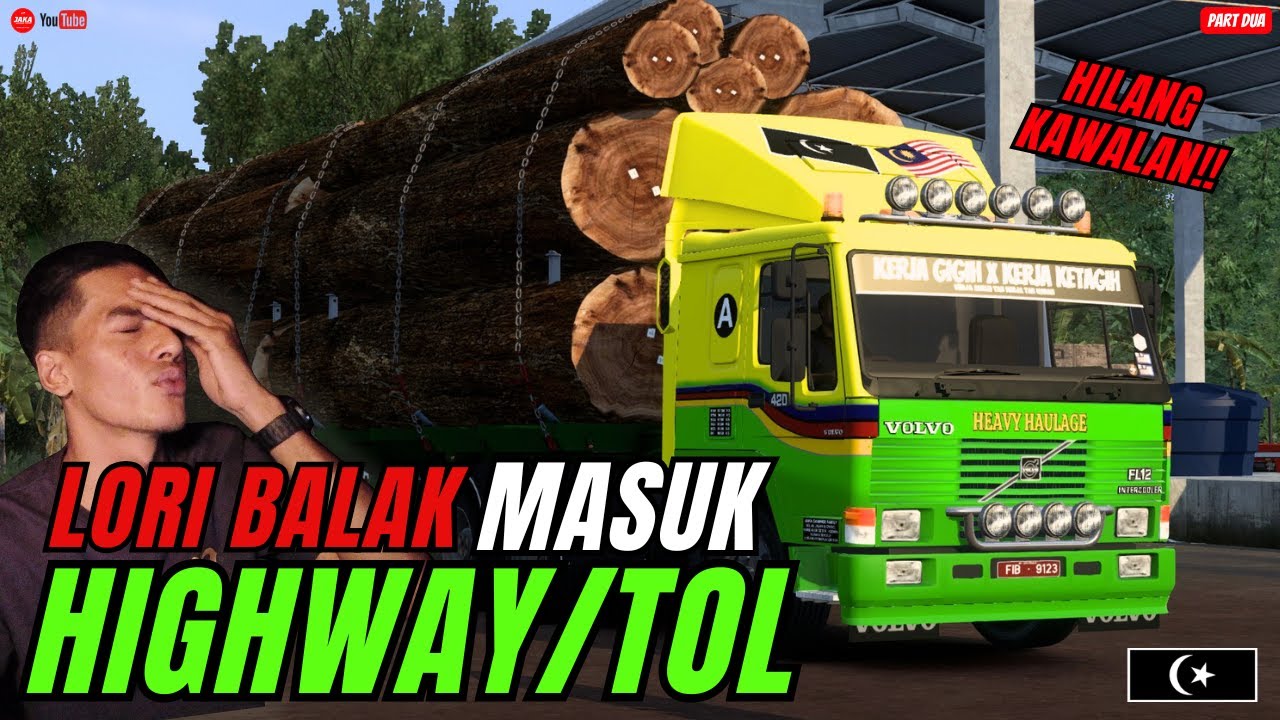 LORI KAYU BALAK 'HILANG KAWALAN' & MASUK TOL HIGHWAY... TANPA RASA ...