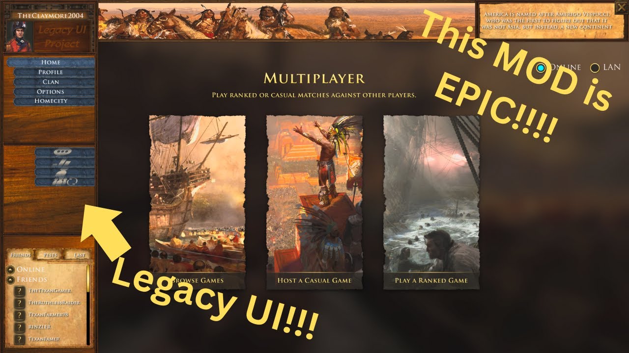 AOE3DE: This Legacy UI Mod is AMAZING! 1v1 Indians - YouTube