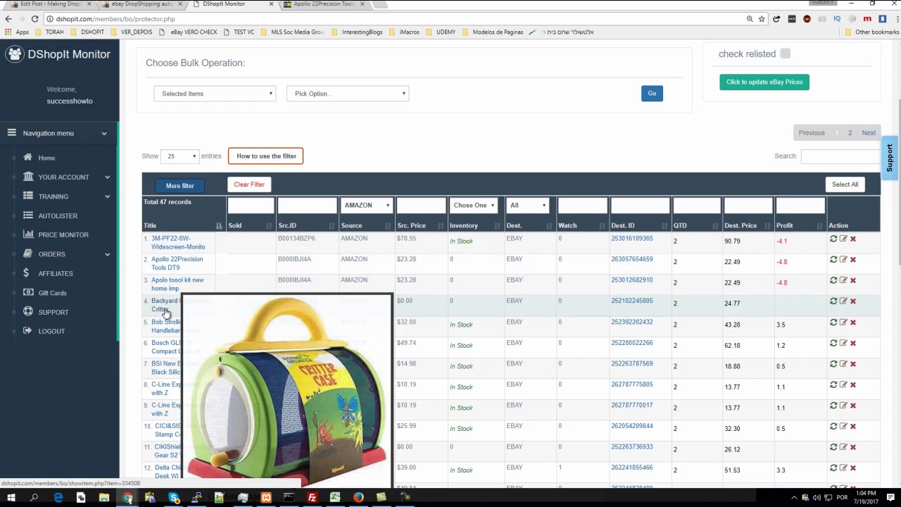 Dropshipping automation - using the monitor - P1 - YouTube
