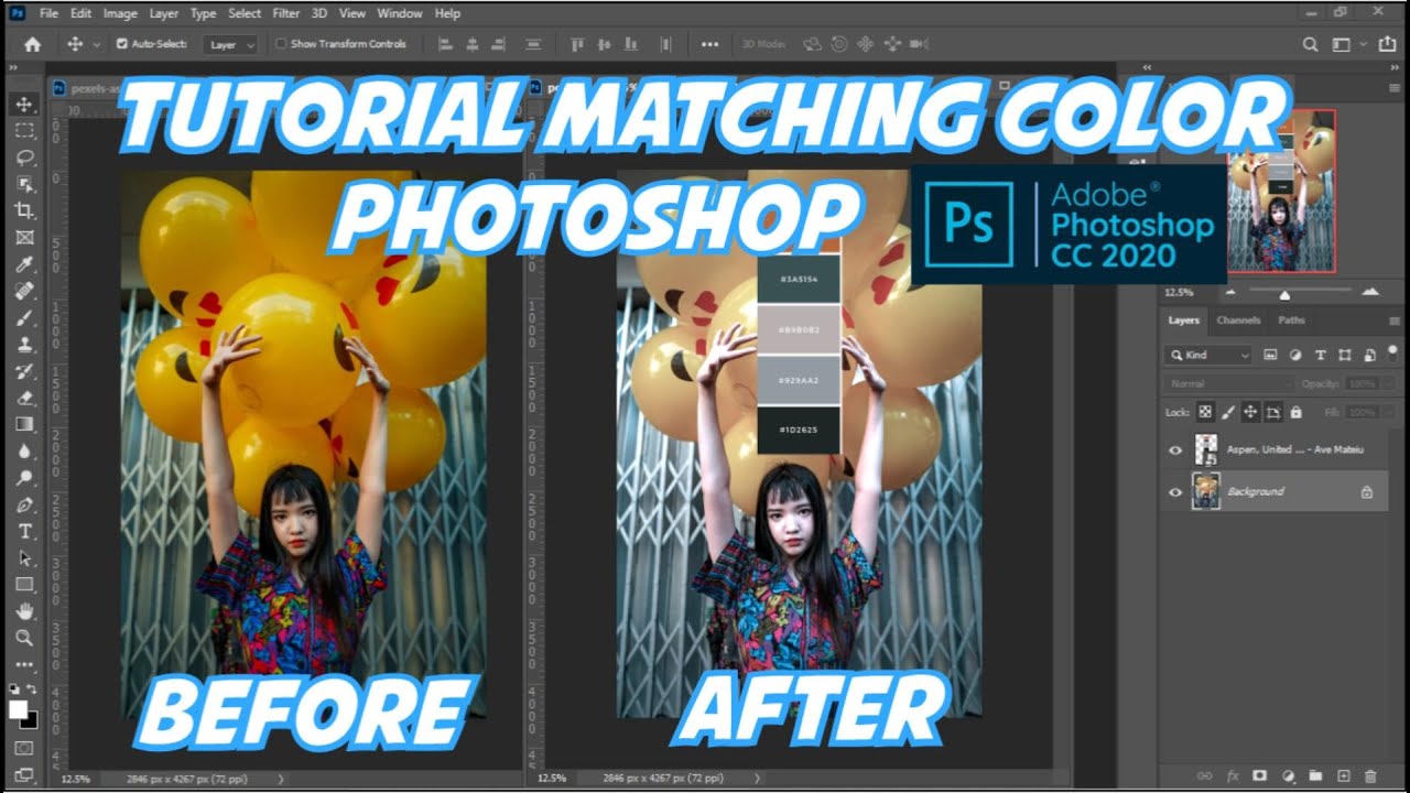 Tutorial Matching color at Photoshop - YouTube