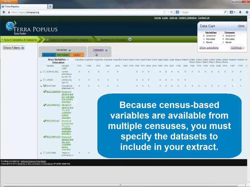 IPUMS Terra: Beta Extract System Tutorial - Microdata - YouTube