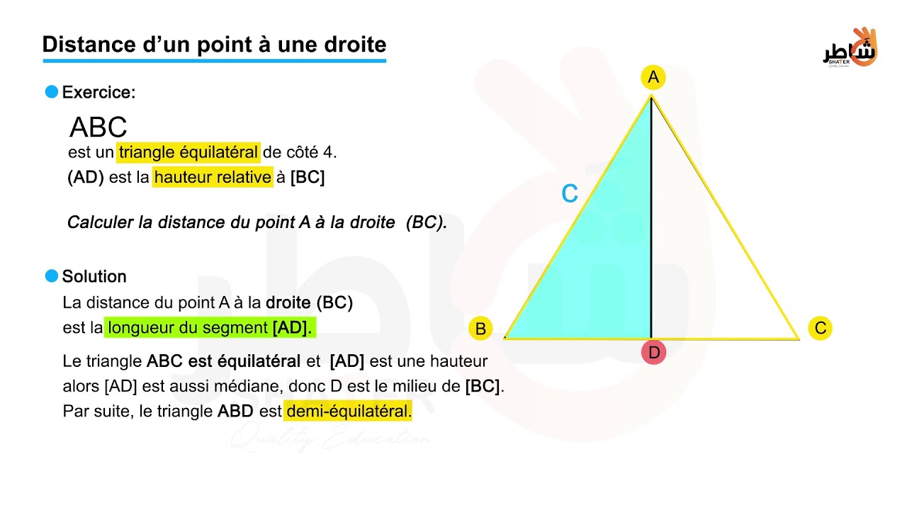 Droites et cercles - Distance d'un point à une droite - YouTube