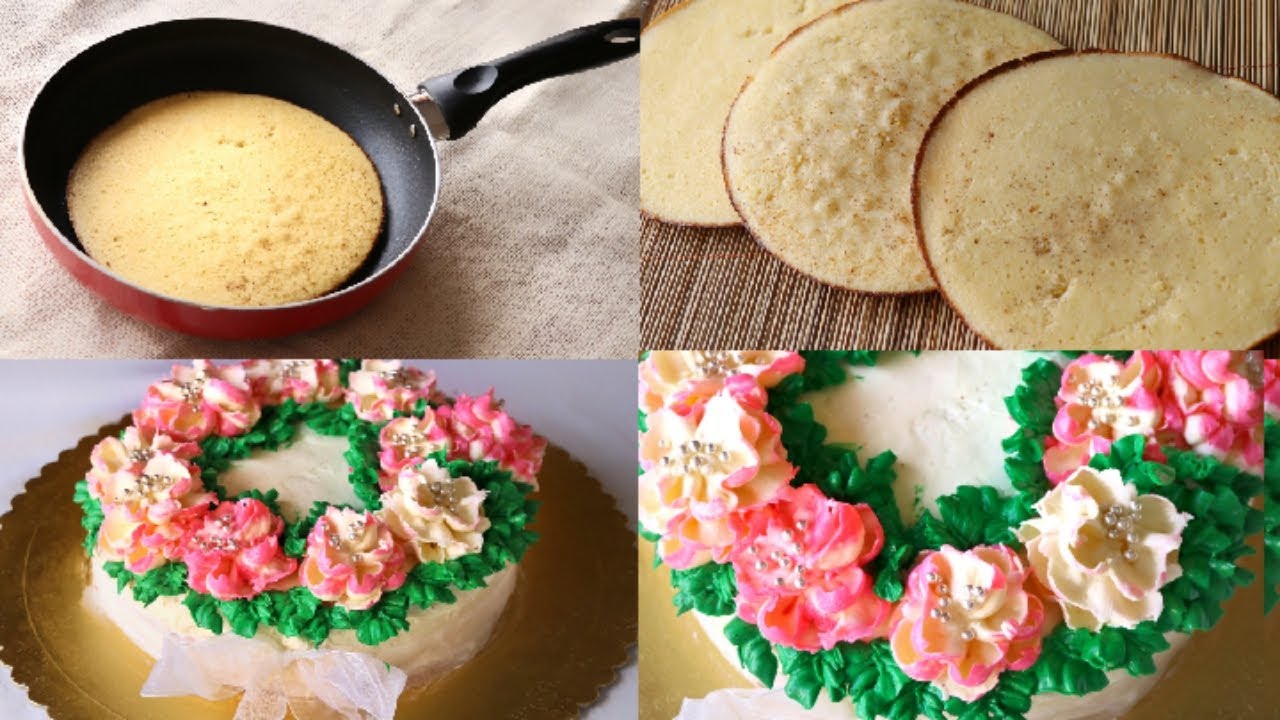 Easy Vanilla Cake in Frypan Without Oven | Easy Birthday Cake Recipe ...