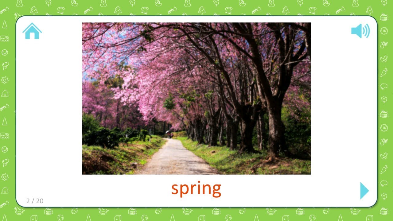 Spring - Weather And Seasons - Flashcards for Kids - YouTube