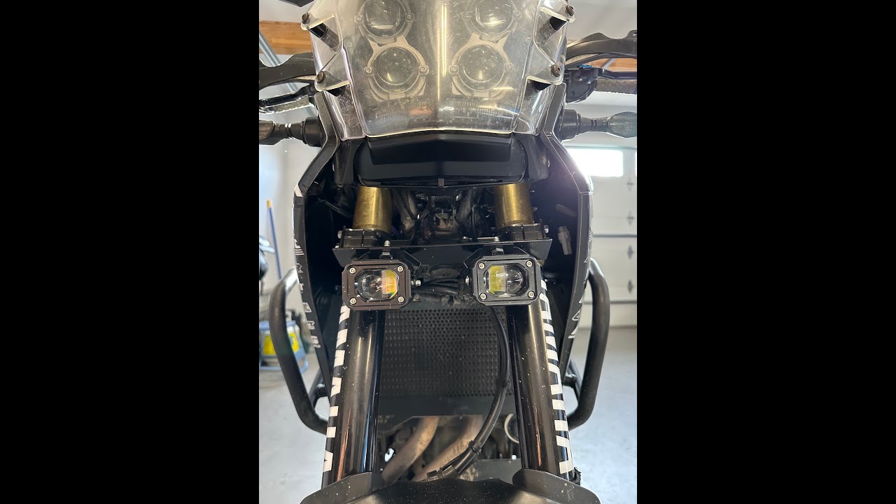 A custom mounting solution for auxiliary lights on a Yamaha Tenere 700 ...