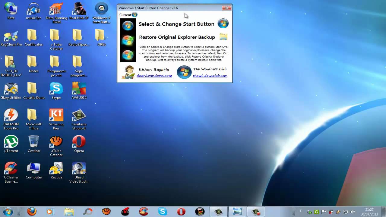 Cambiare icona start Windows 7 - YouTube