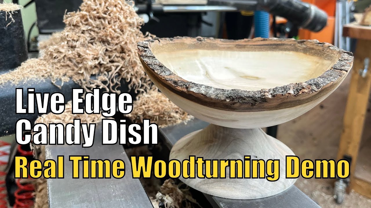 Woodturning Demo Live Edge Candy Dish - YouTube