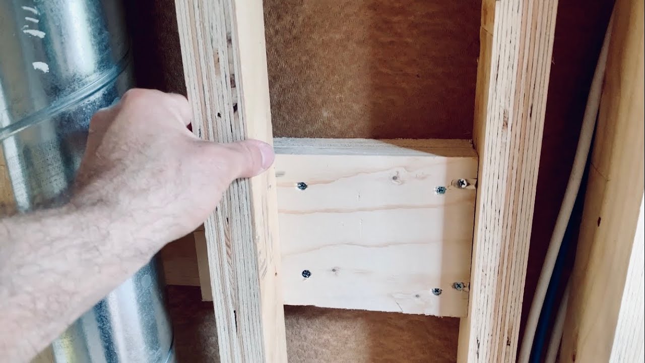 Renovation: stud wall blocking behind the sink. - YouTube