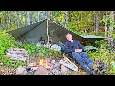 Alene i villmarka uten telt - fisk, bålmat og drømmeleir! - YouTube
