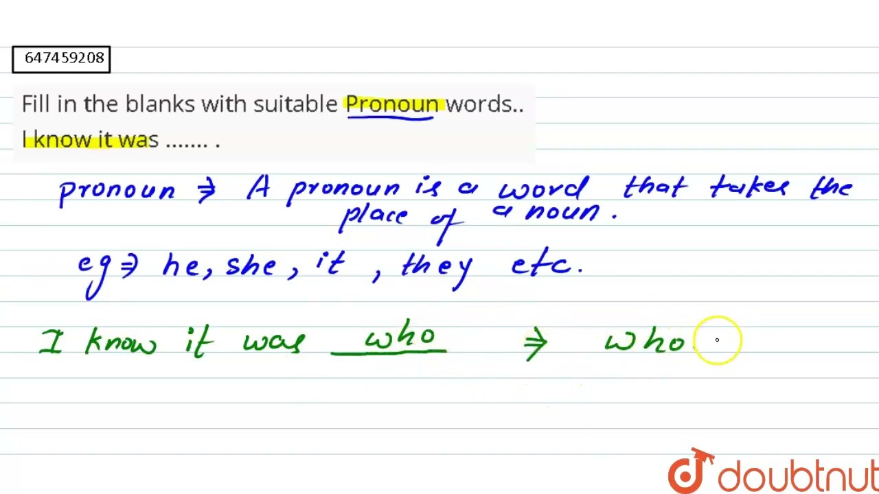 Pronoun Words