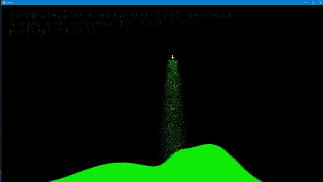 Falling-sand cellular-automata running at 20000 FPS. - YouTube