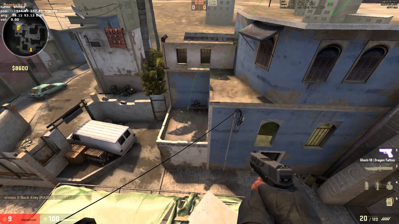 CS:GO de_mirage B balcony smoke - YouTube