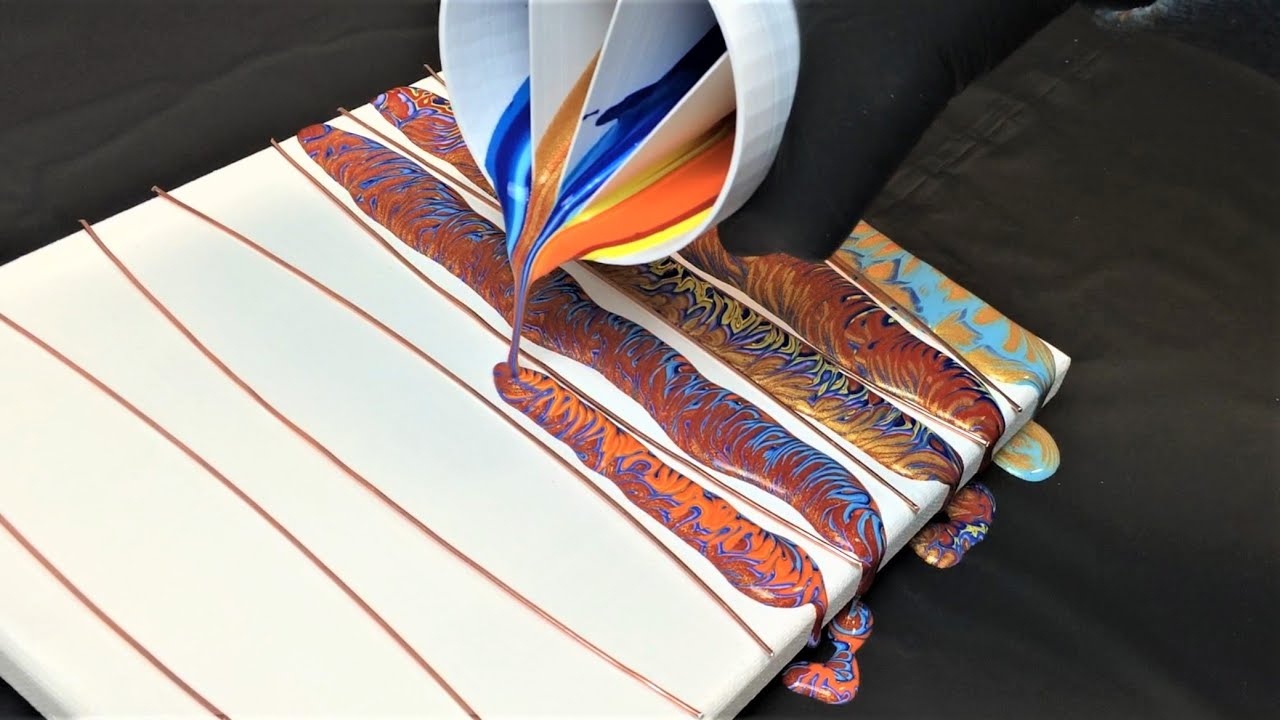 Acrylic Pouring - Wire ripple pour. - YouTube