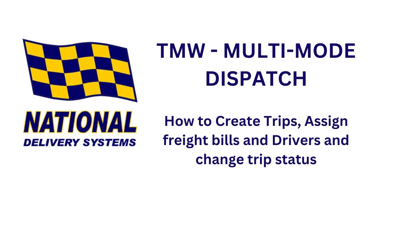 TMW - Multimode Dispatch - Steps to process a trip - YouTube