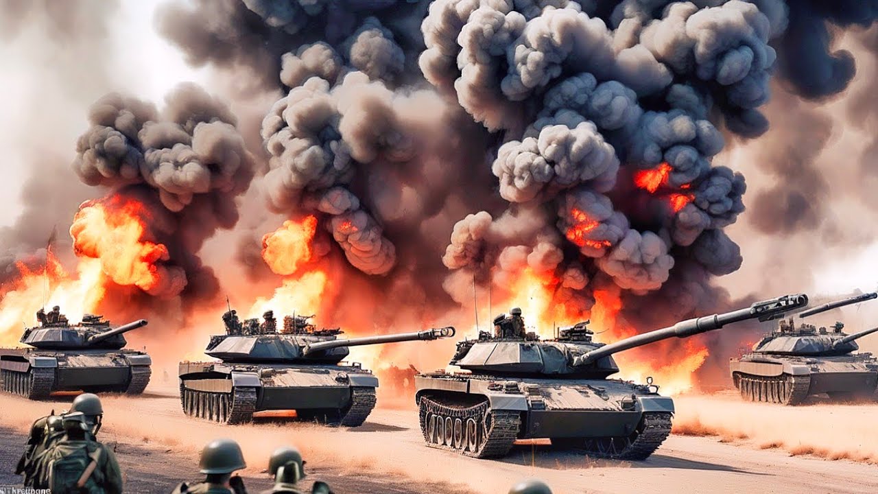 Just happened! German Leopard tanks destroyed a convoy of Russian T-100 ...