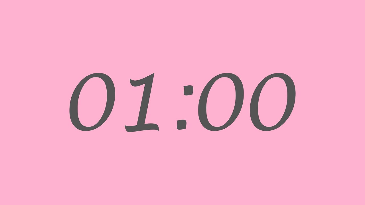 1-Minute Countdown Timer | Powder Pink × Davy Grey - YouTube