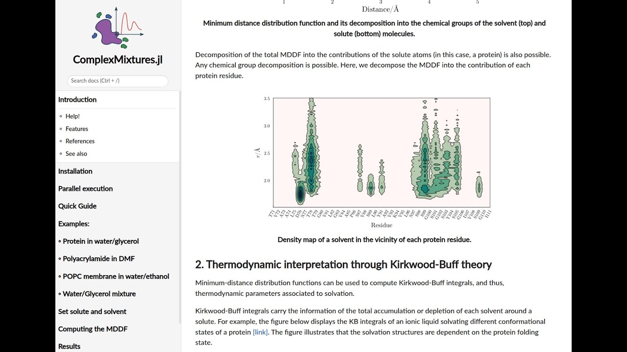 ComplexMixtures.jl: How to study protein-solvent interactions. - YouTube
