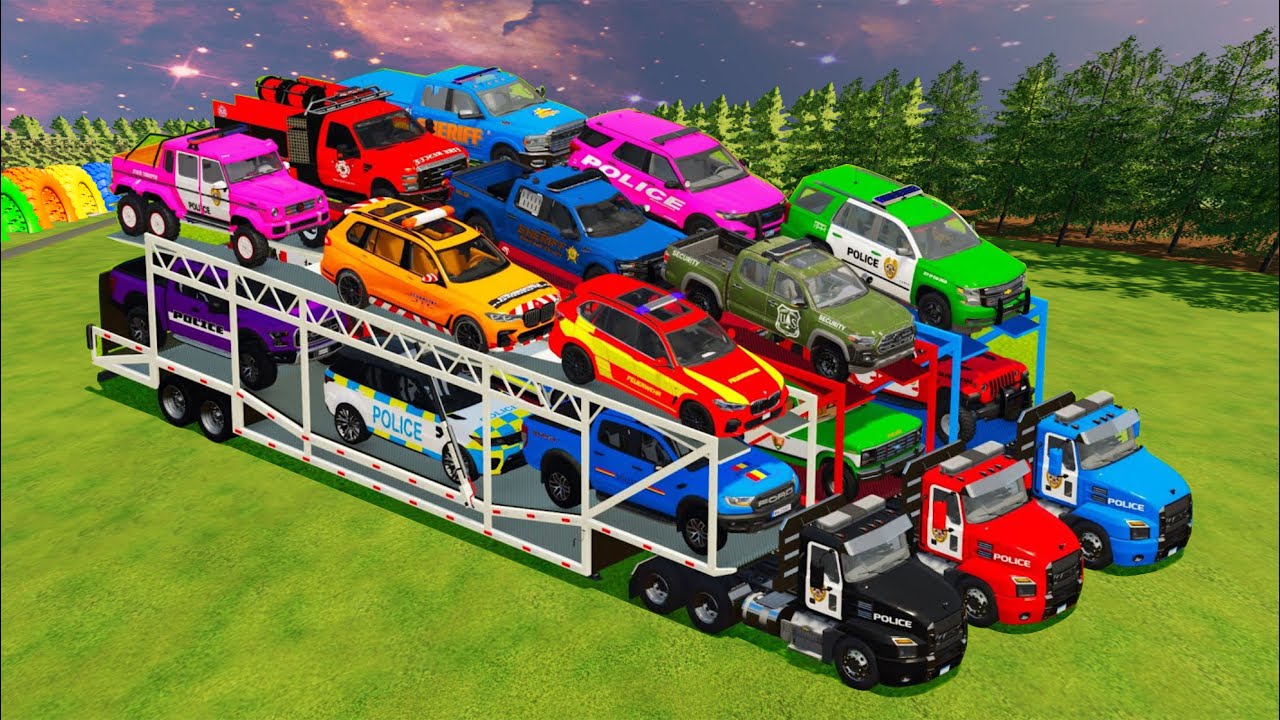 TRANSPORTING MINI HONDA, CRANE TRUCK, LONG BUS, FLATBED TRAILER & CRAZY ...