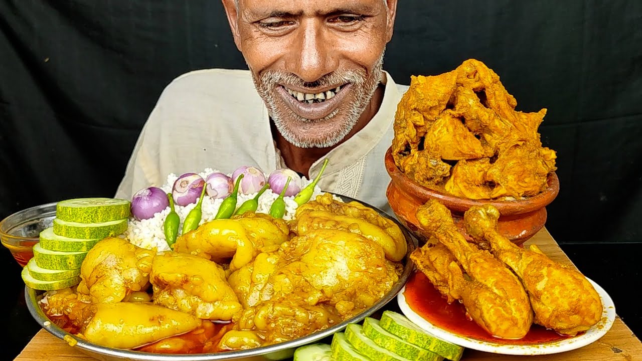 ASMR: Most Oily Mutton Fat Curry, Handi Chicken Curry, Chicken Leg ...
