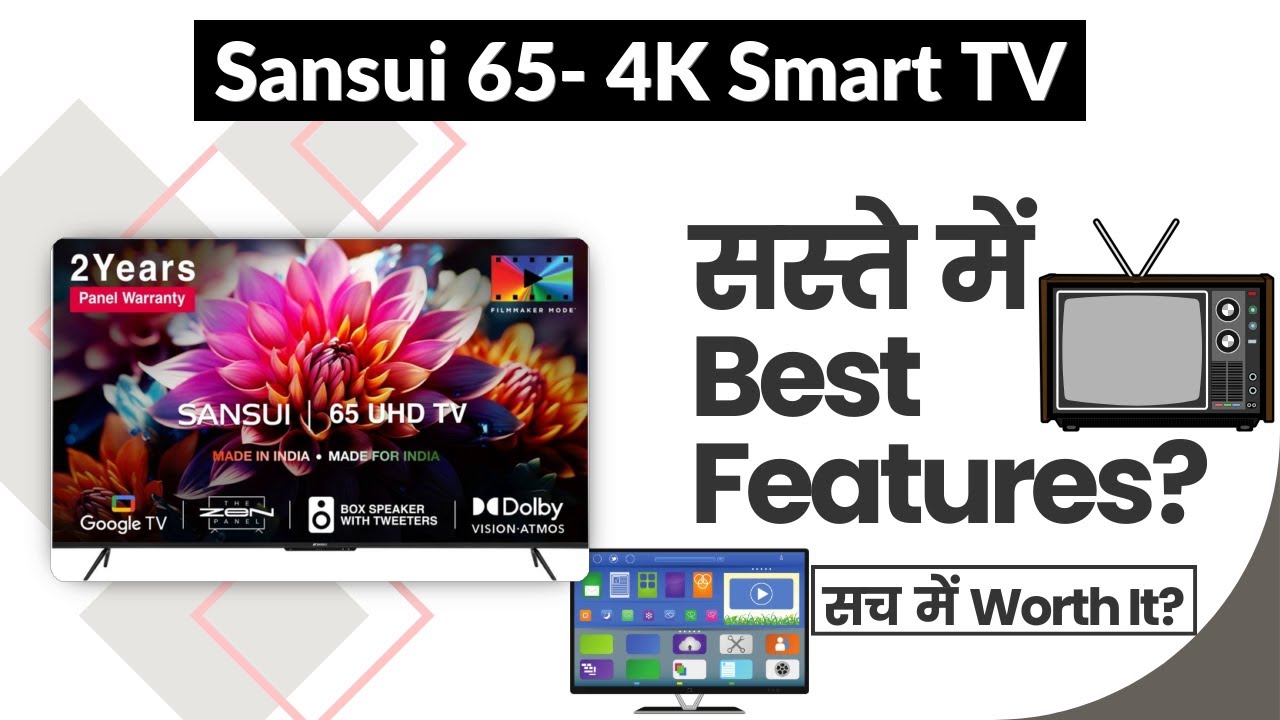 Sansui JSW65GSUHDFF 65 inch 4K LED Smart Google TV, Dolby Vision, Atmos ...
