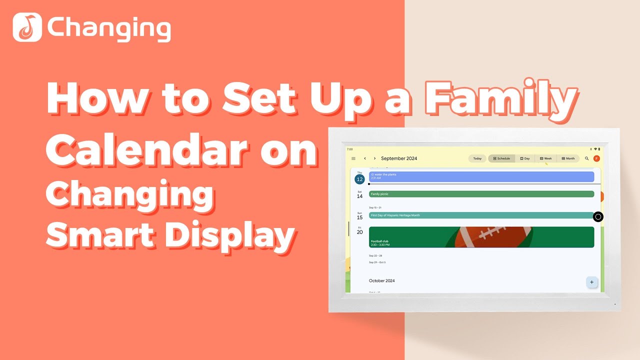 How to set up a family calendar on Changing Smart Display - YouTube