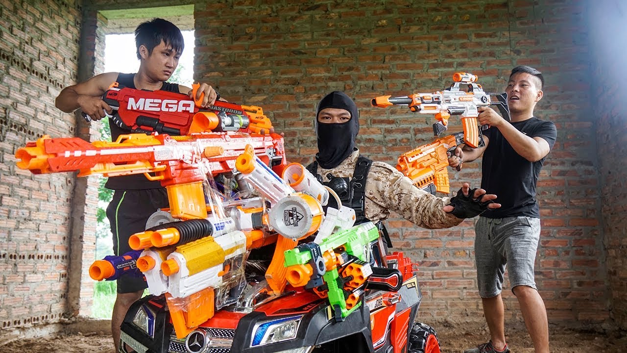 Battle Nerf War: Super Commando Nerf Guns Enemy Group Battle Vehicle ...