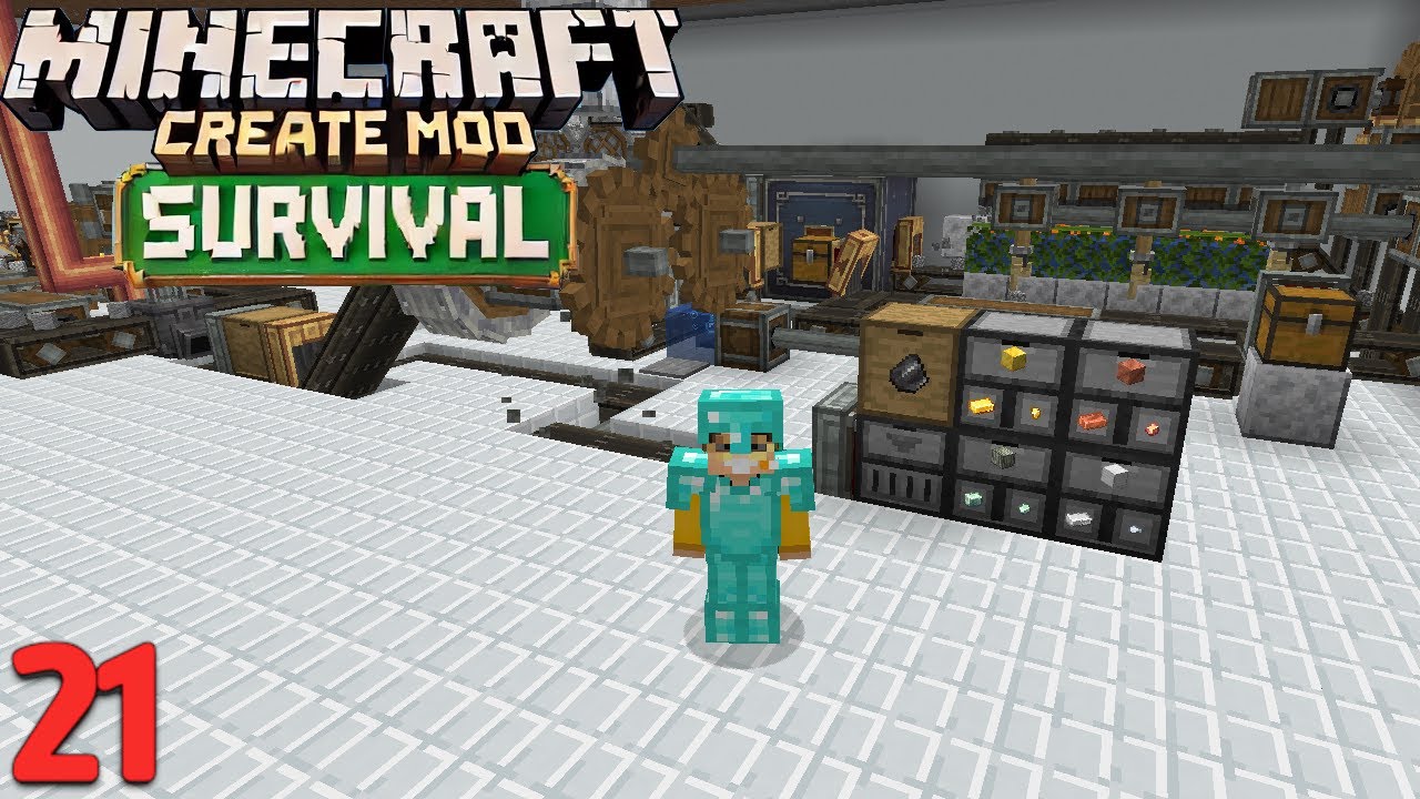 SONUNDA OTOMATİK MADEN - Minecraft Create Survival - Bölüm 21 - YouTube