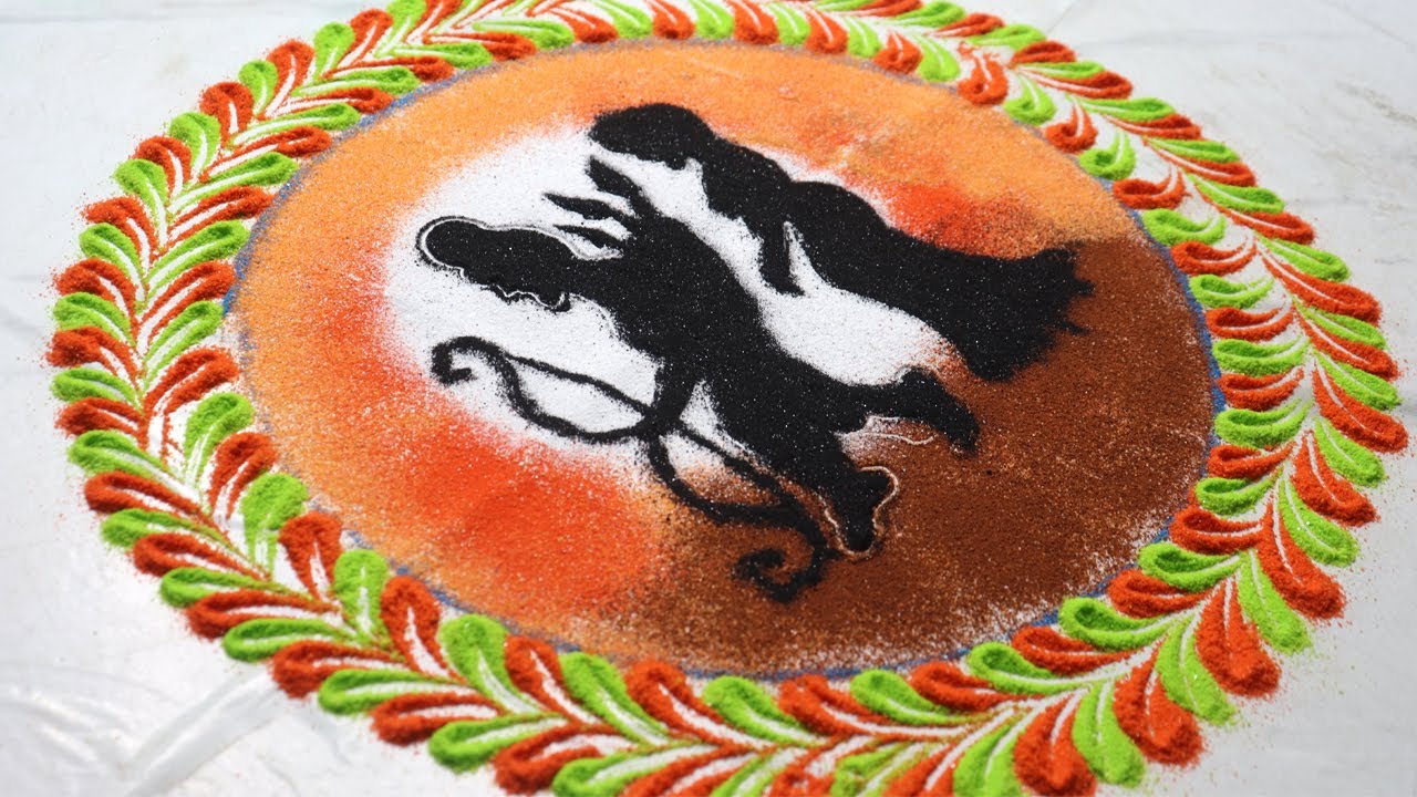 simple ram navmi rangoli design/ram navmi rangoli/राम नवमी special ...