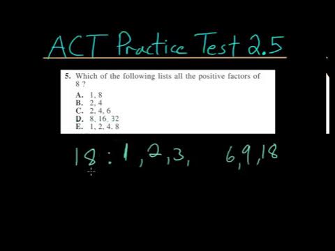 ACT Math Practice Test 2.5: Factoring - YouTube