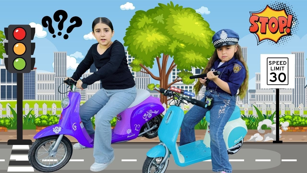Kids Do A PoliCe Car Chase Safety Rules When You Driving Fun Videos 🚔🛵💨 ...